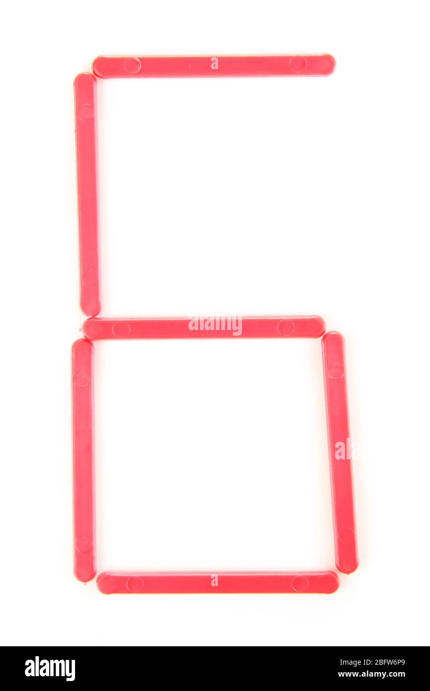 Color counting sticks formed number isolated on white Stock Photo - Alamy