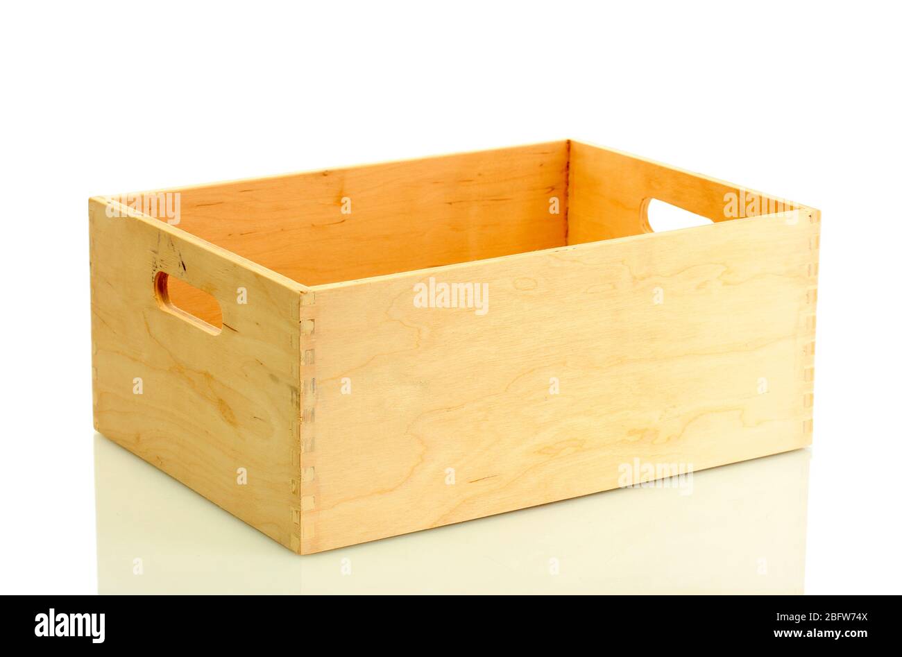 empty wooden crate isolated on white Stock Photo - Alamy