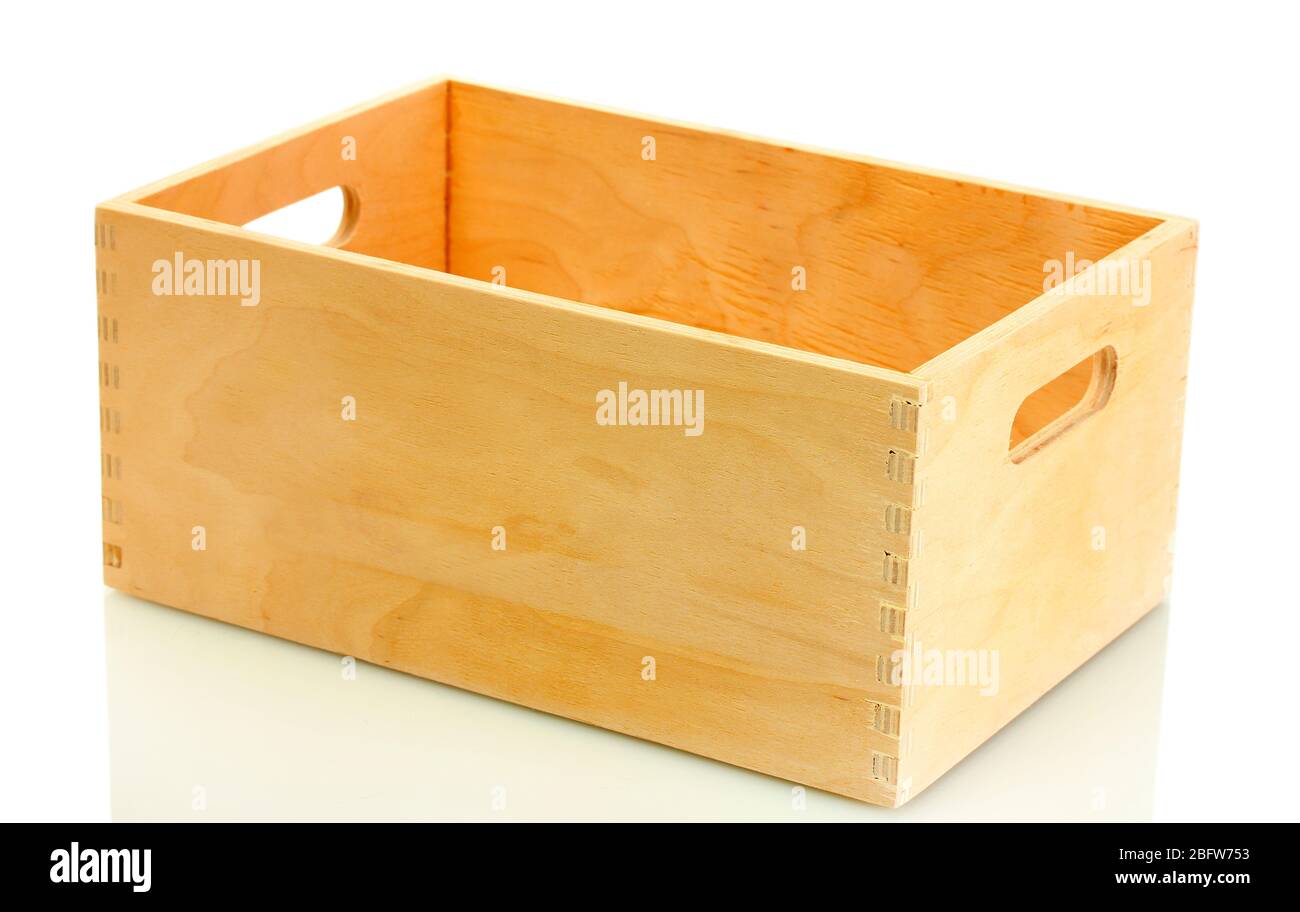 empty wooden crate isolated on white Stock Photo - Alamy