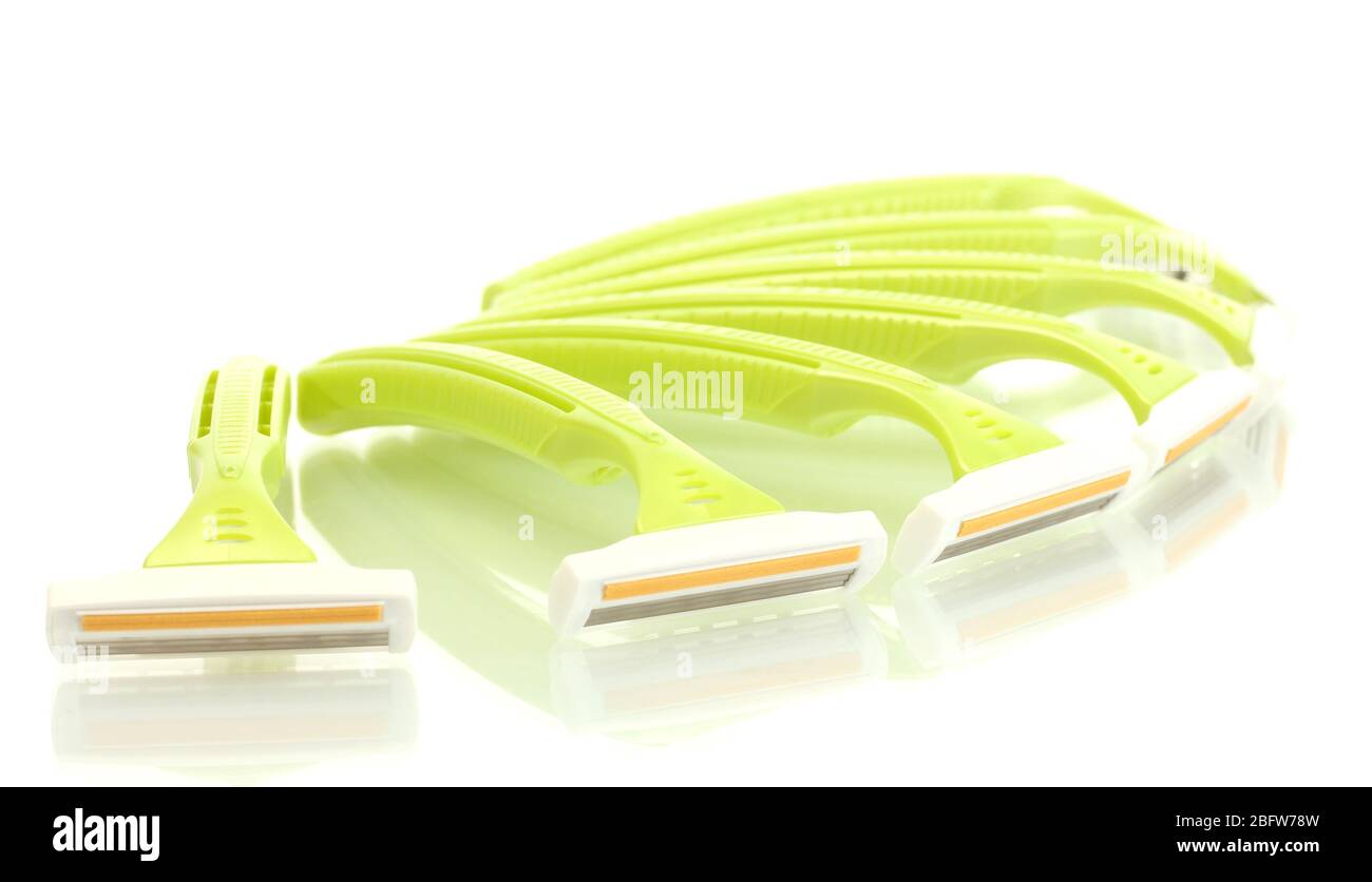 woman safety shavers isolated on white Stock Photo - Alamy