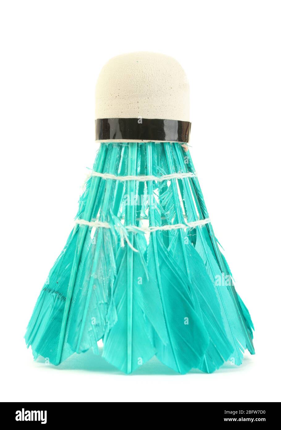 blue feather shuttlecock isolated on white Stock Photo - Alamy