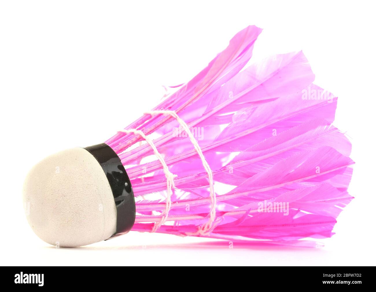 pink feather shuttlecock isolated on white Stock Photo - Alamy