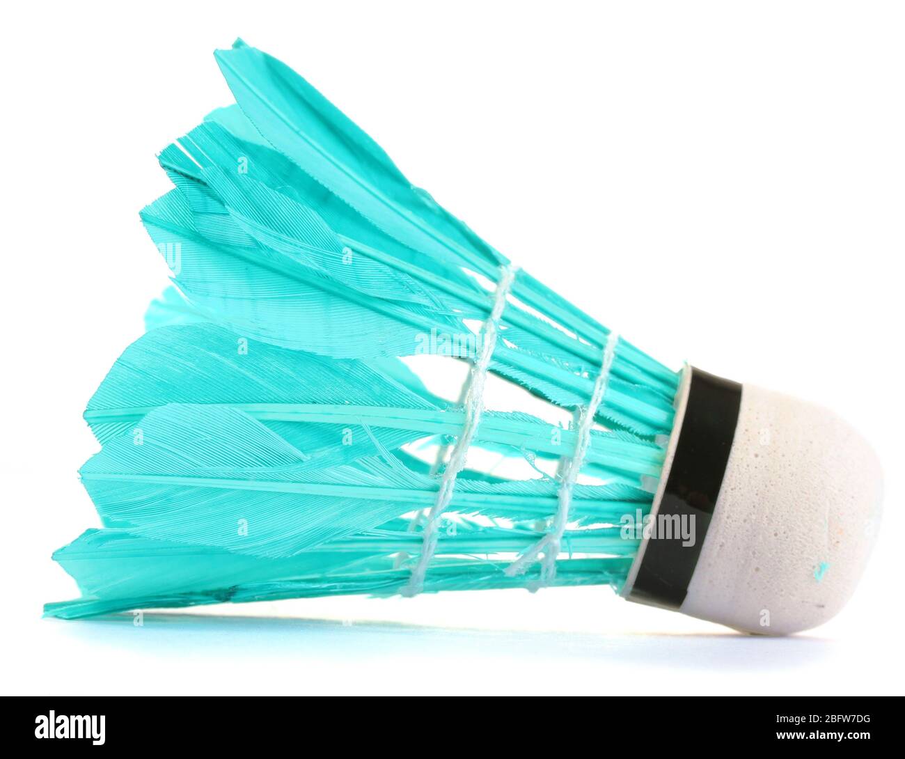 blue feather shuttlecock isolated on white Stock Photo - Alamy