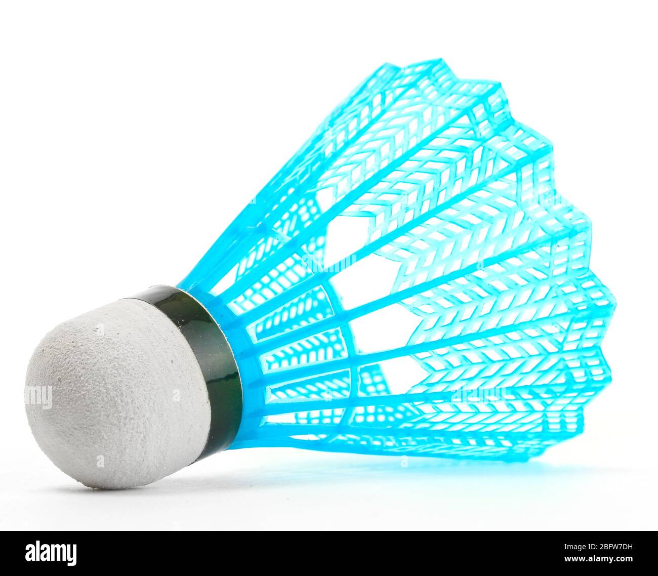 blue plastic shuttlecock isolated on white Stock Photo - Alamy