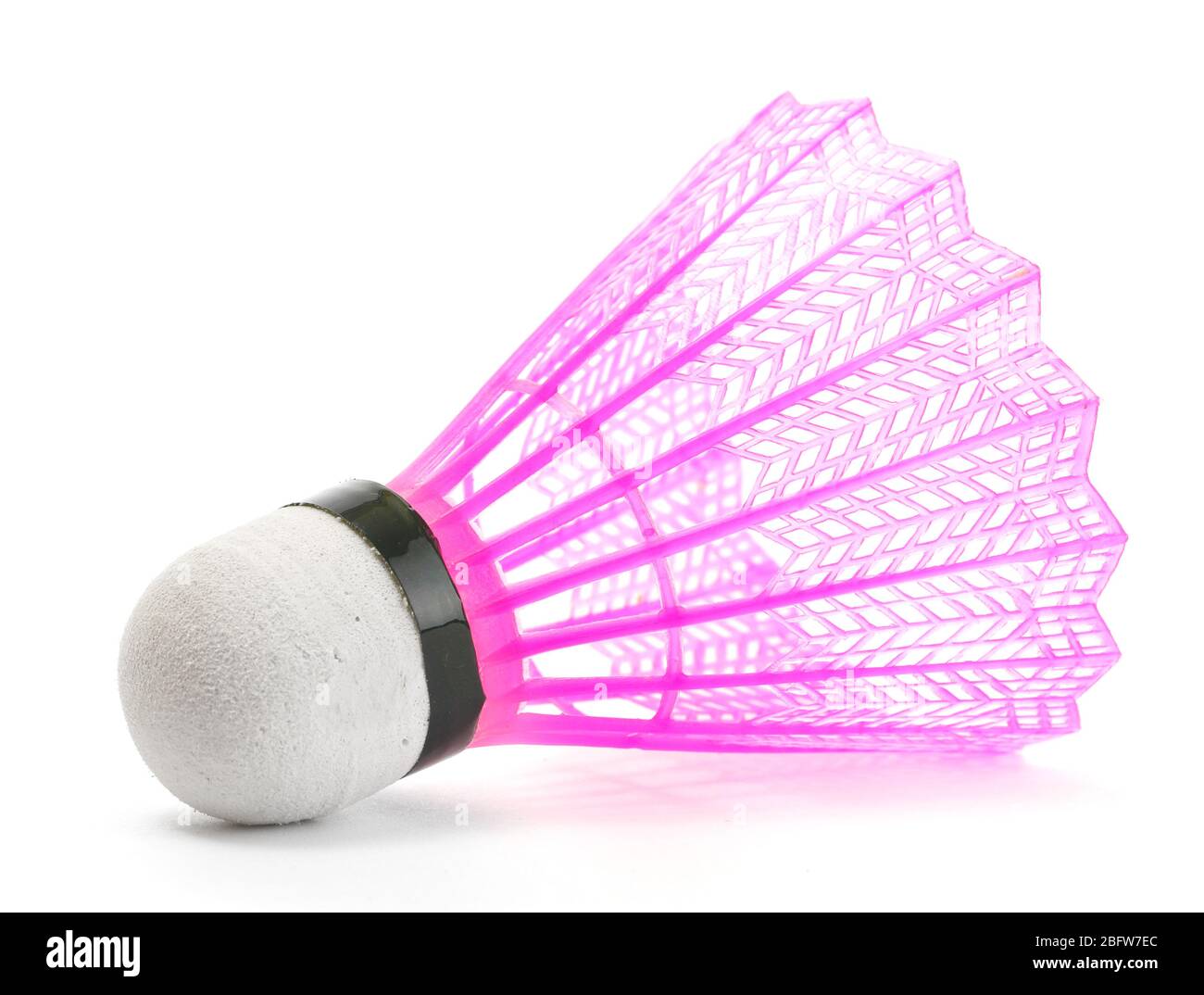 pink plastic shuttlecock isolated on white Stock Photo - Alamy