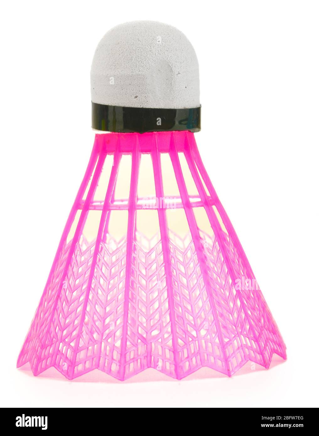 pink plastic shuttlecock isolated on white Stock Photo - Alamy