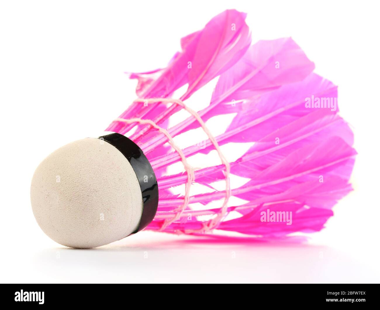 pink feather shuttlecock isolated on white Stock Photo - Alamy