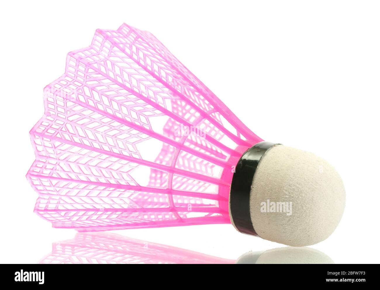 pink plastic shuttlecock isolated on white Stock Photo - Alamy