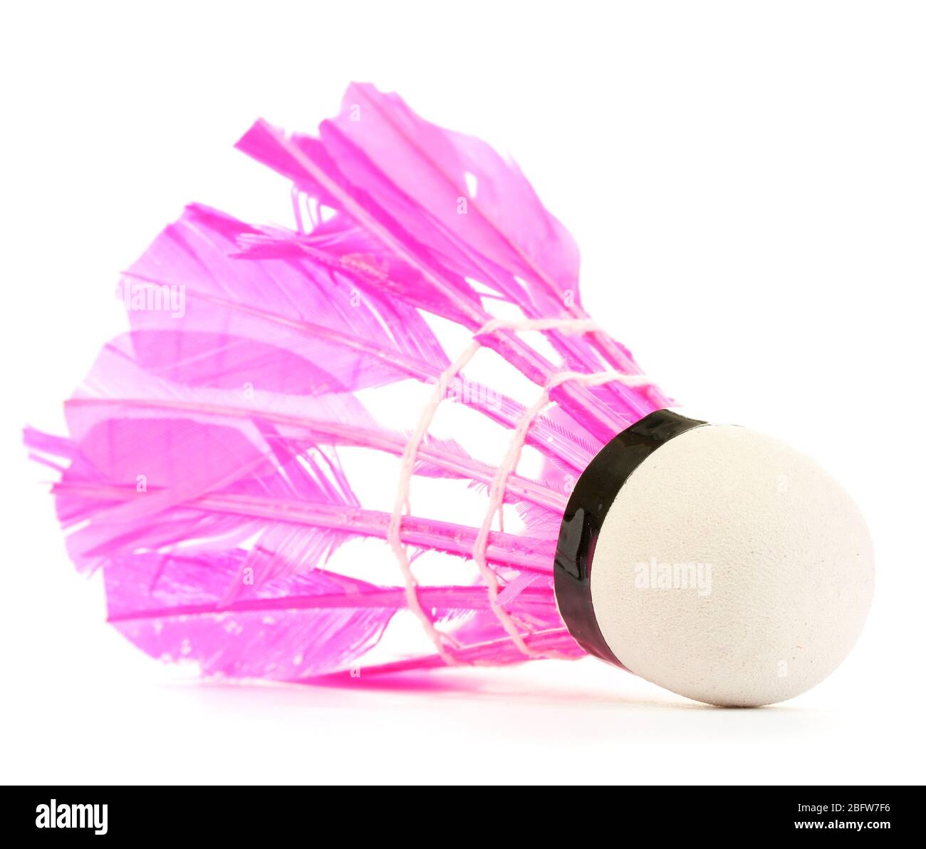 pink feather shuttlecock isolated on white Stock Photo - Alamy