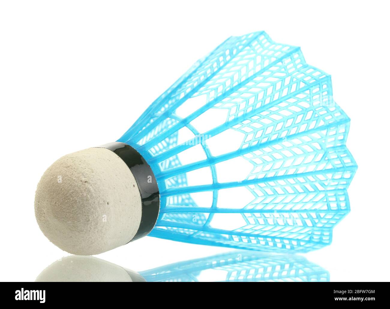 blue plastic shuttlecock isolated on white Stock Photo - Alamy
