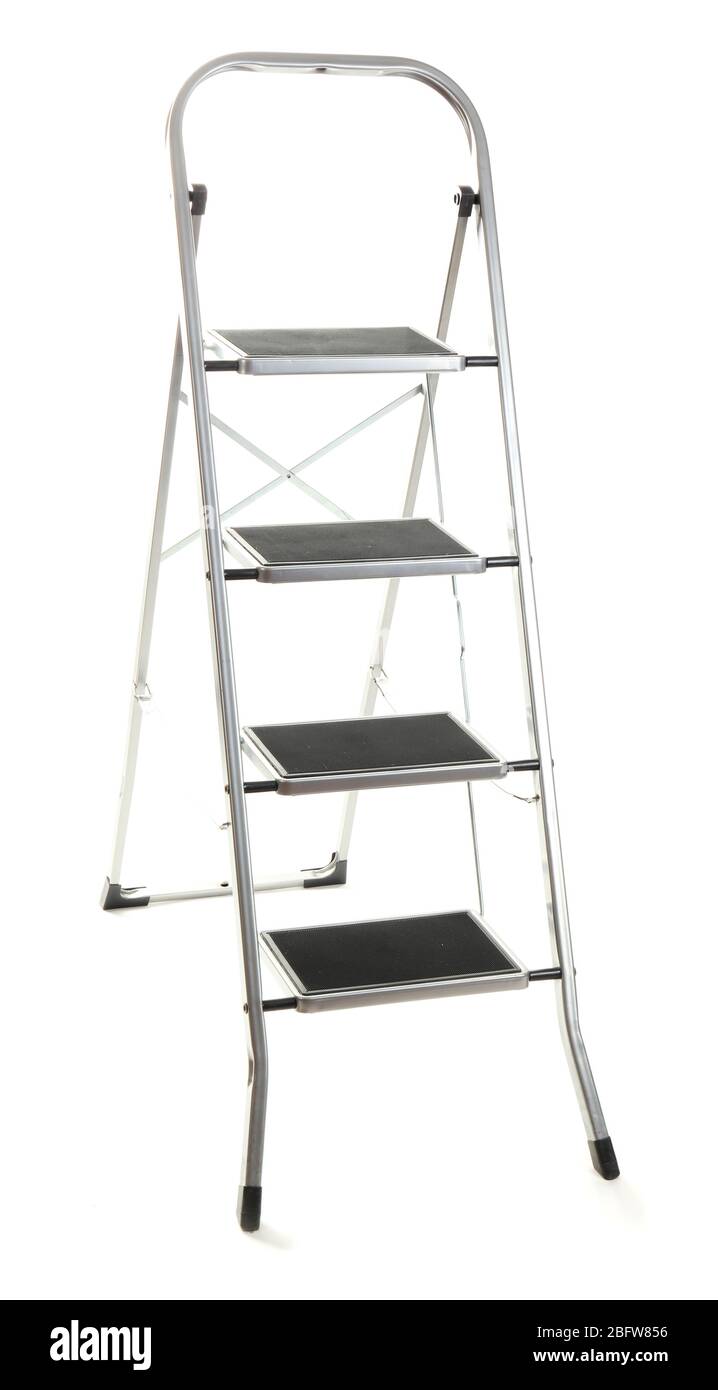 metal ladder isolated on white Stock Photo - Alamy