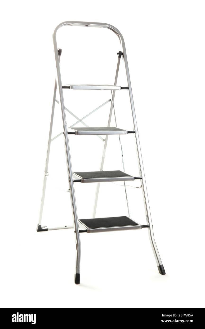 metal ladder isolated on white Stock Photo - Alamy