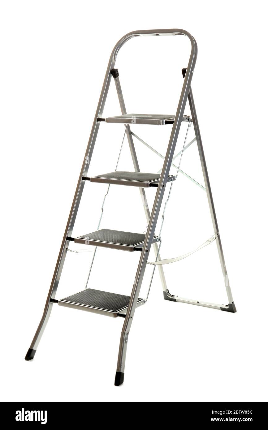 metal ladder isolated on white Stock Photo - Alamy