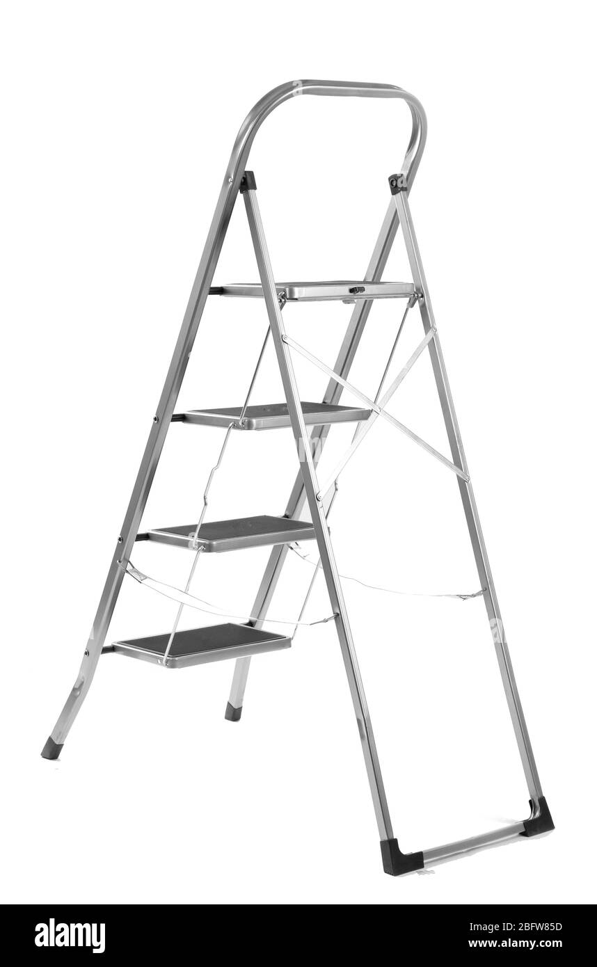 metal ladder isolated on white Stock Photo - Alamy