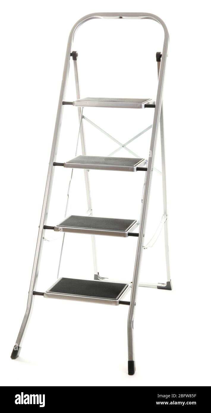 metal ladder isolated on white Stock Photo - Alamy