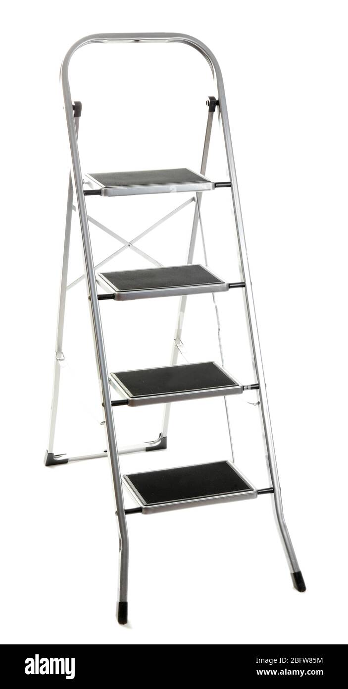 metal ladder isolated on white Stock Photo - Alamy