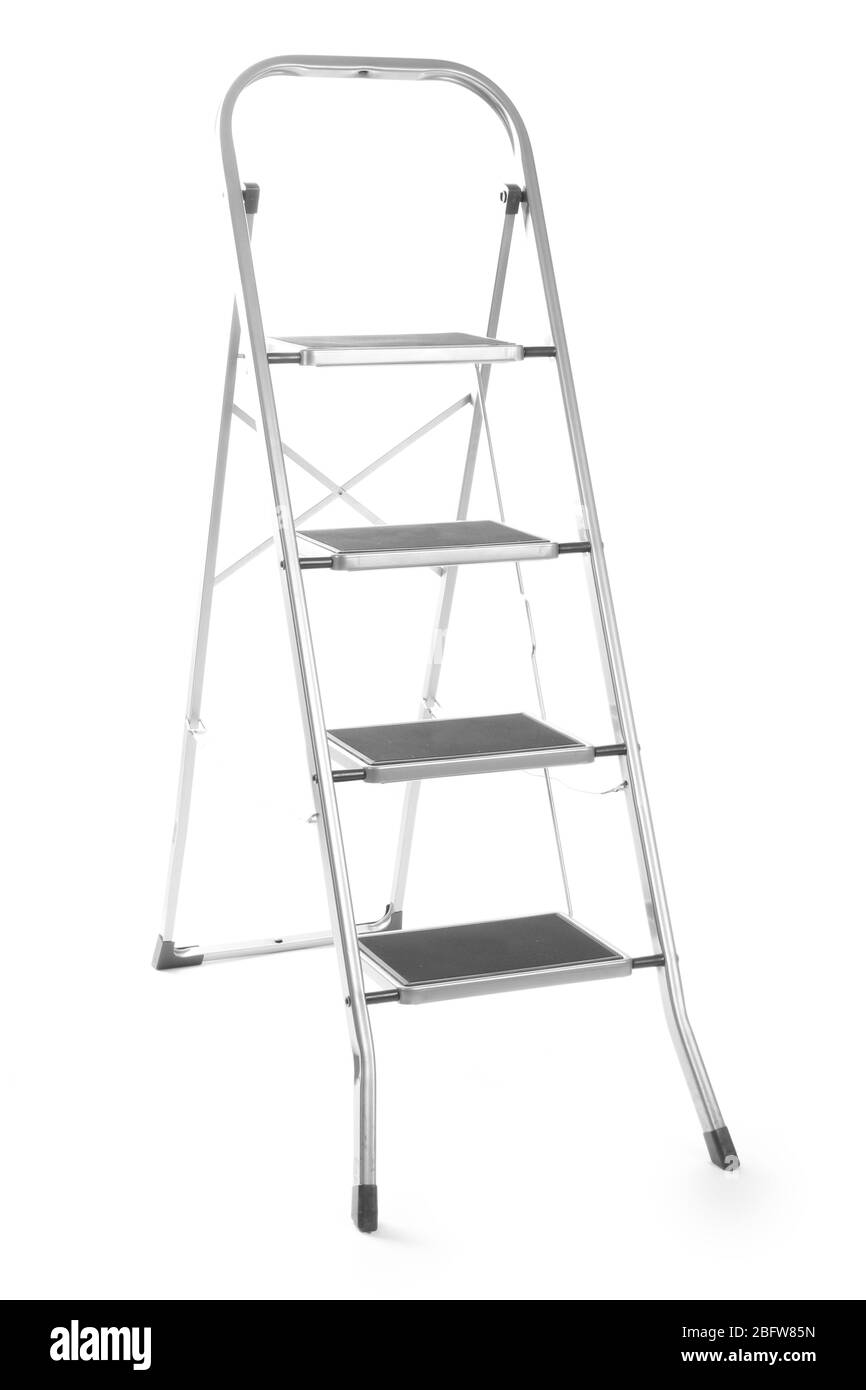metal ladder isolated on white Stock Photo - Alamy