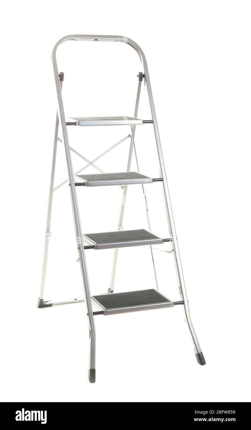 metal ladder isolated on white Stock Photo - Alamy