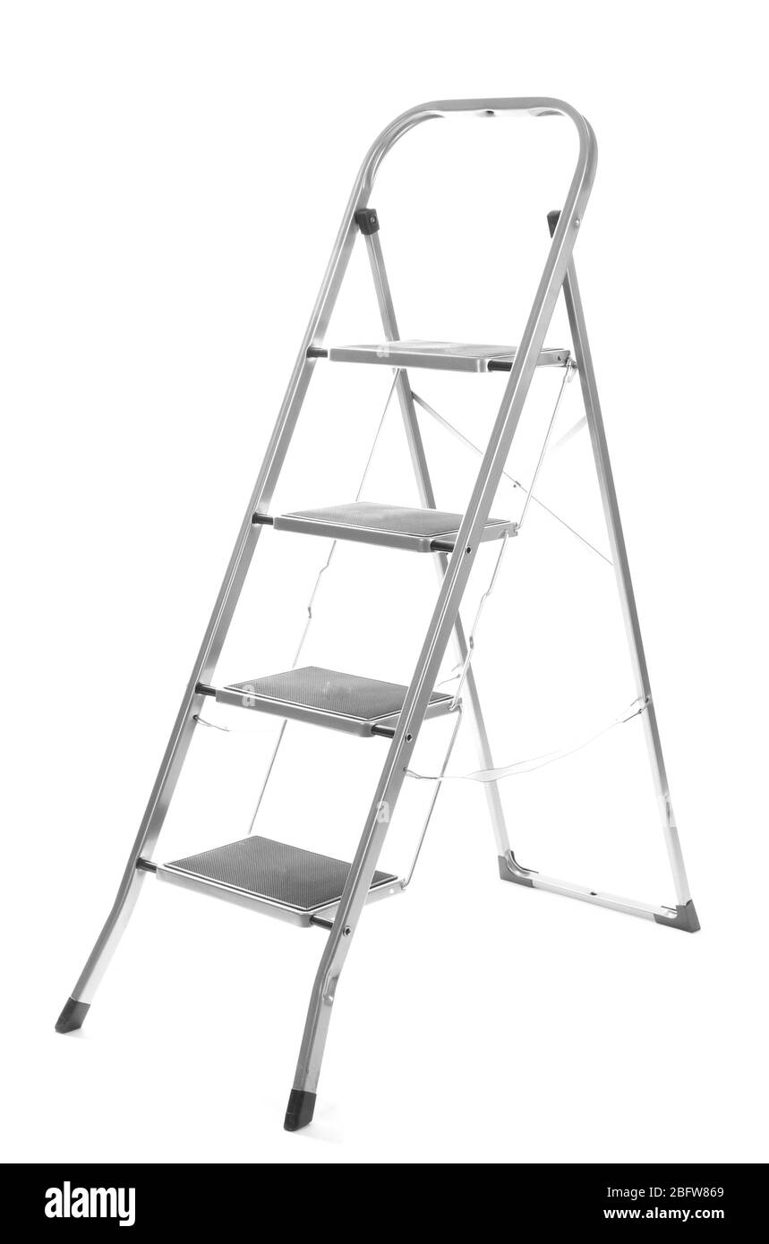 metal ladder isolated on white Stock Photo - Alamy