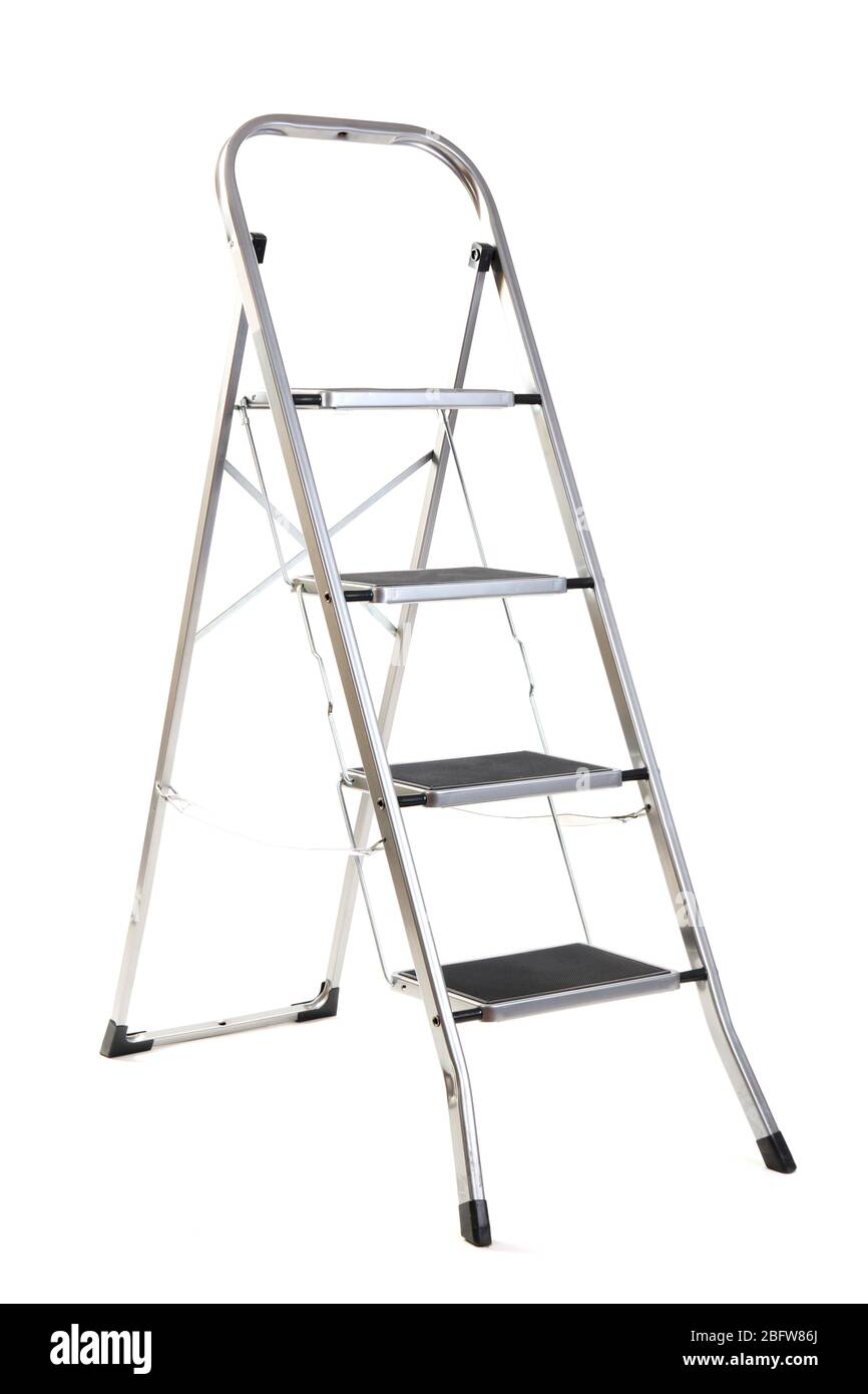 metal ladder isolated on white Stock Photo - Alamy
