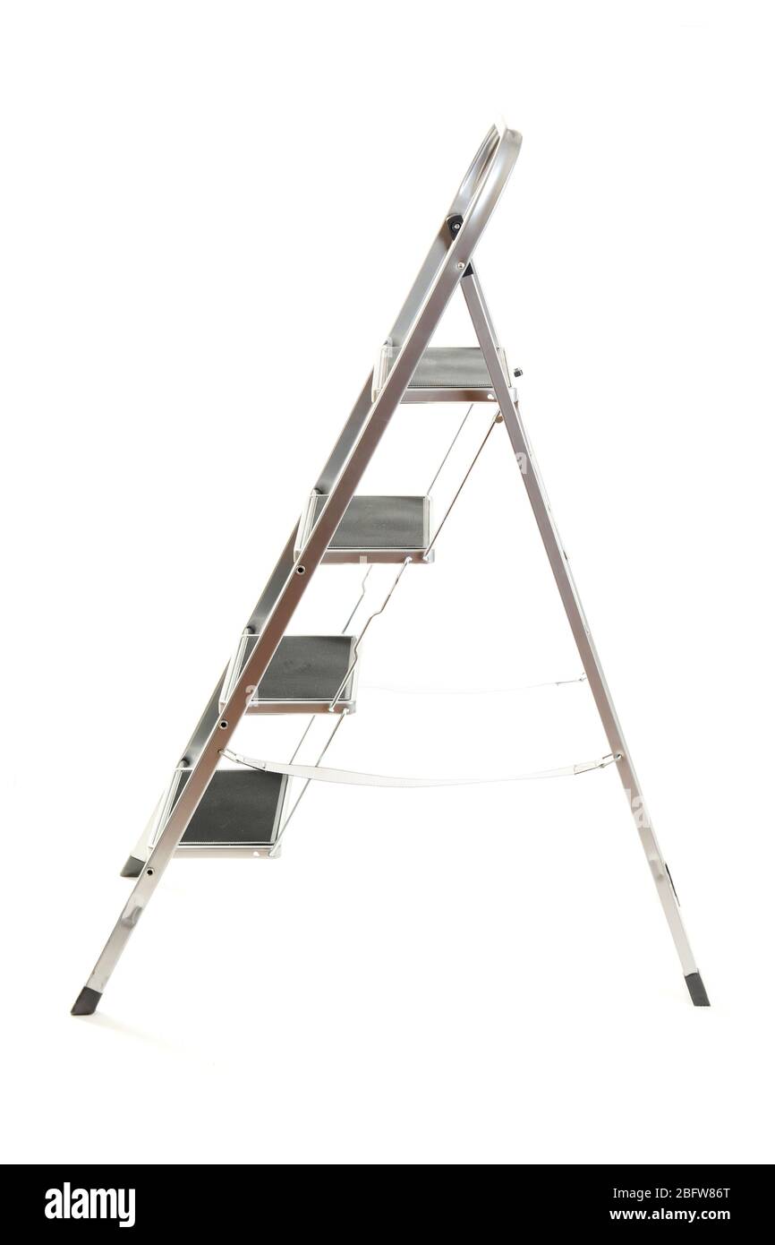 metal ladder isolated on white Stock Photo - Alamy