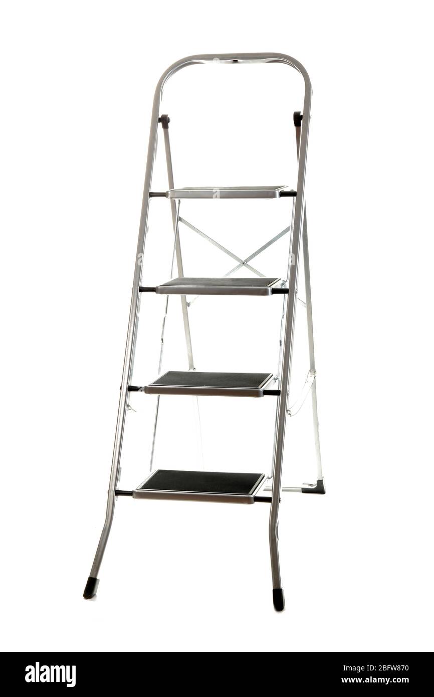 metal ladder isolated on white Stock Photo - Alamy