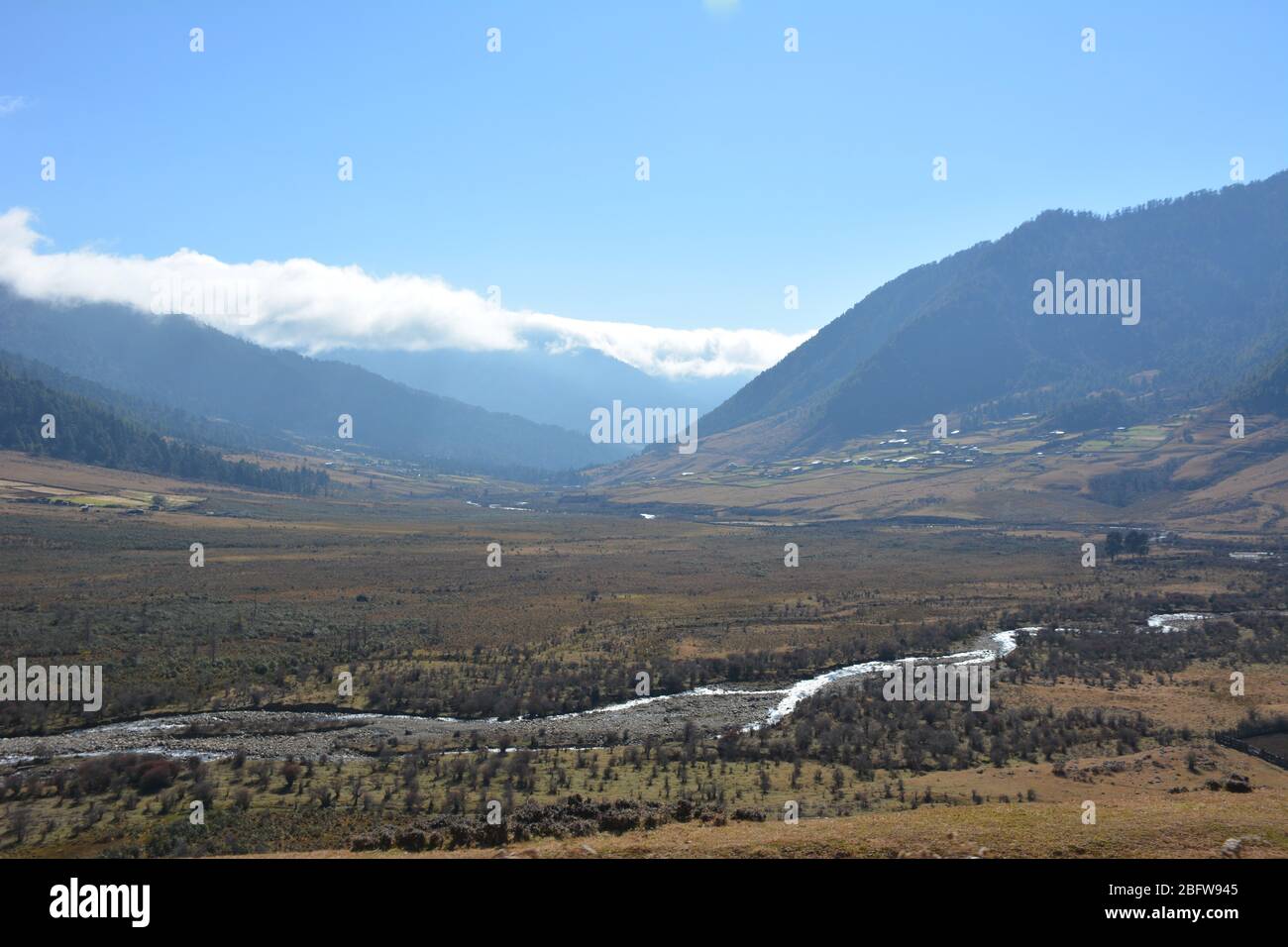 The Phobjikha Valley in Bhutan is a protected area Stock Photo - Alamy