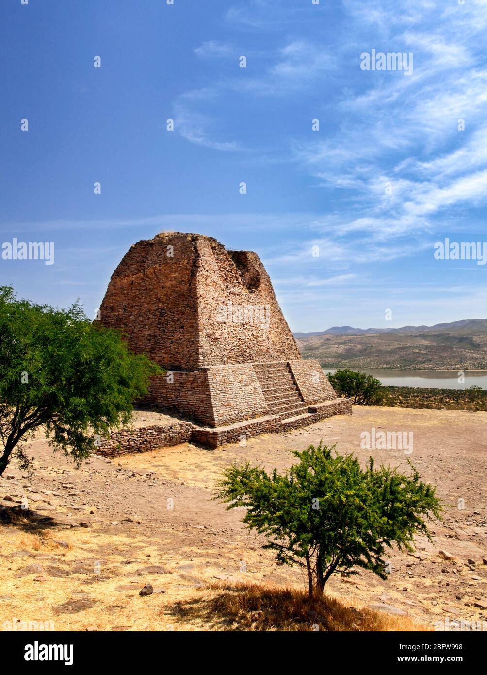 Votif pyramid of the Chalchihuites civilization at the Chicomoztoc ...