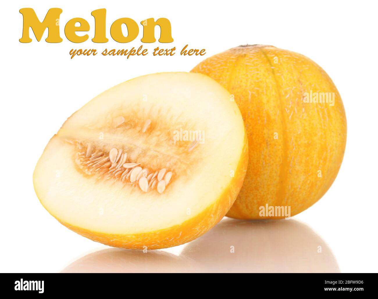 Ripe melon isolated on white Stock Photo - Alamy