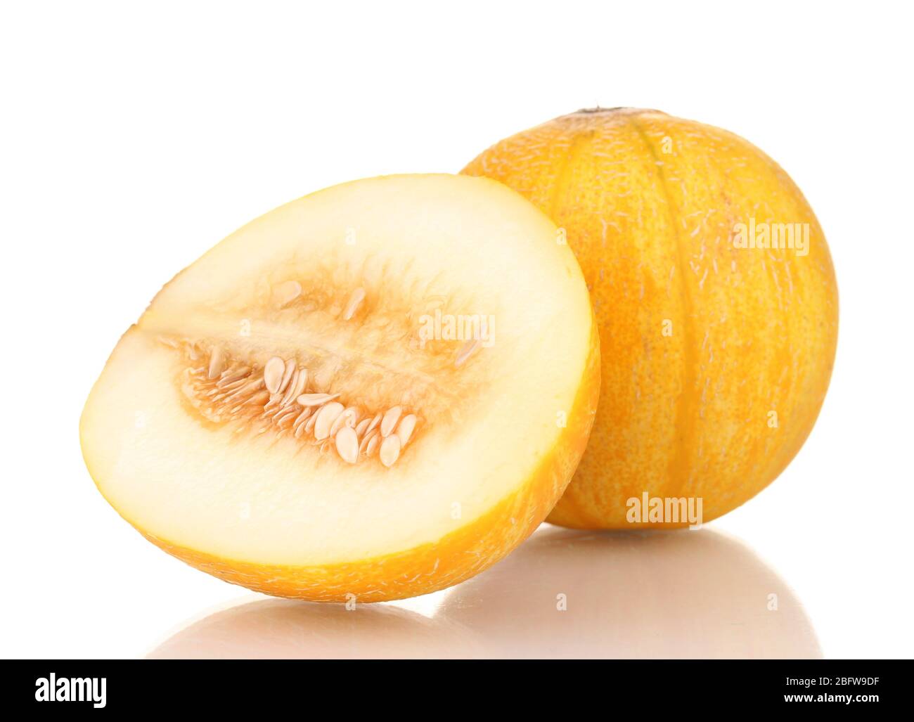 Ripe melon isolated on white Stock Photo - Alamy