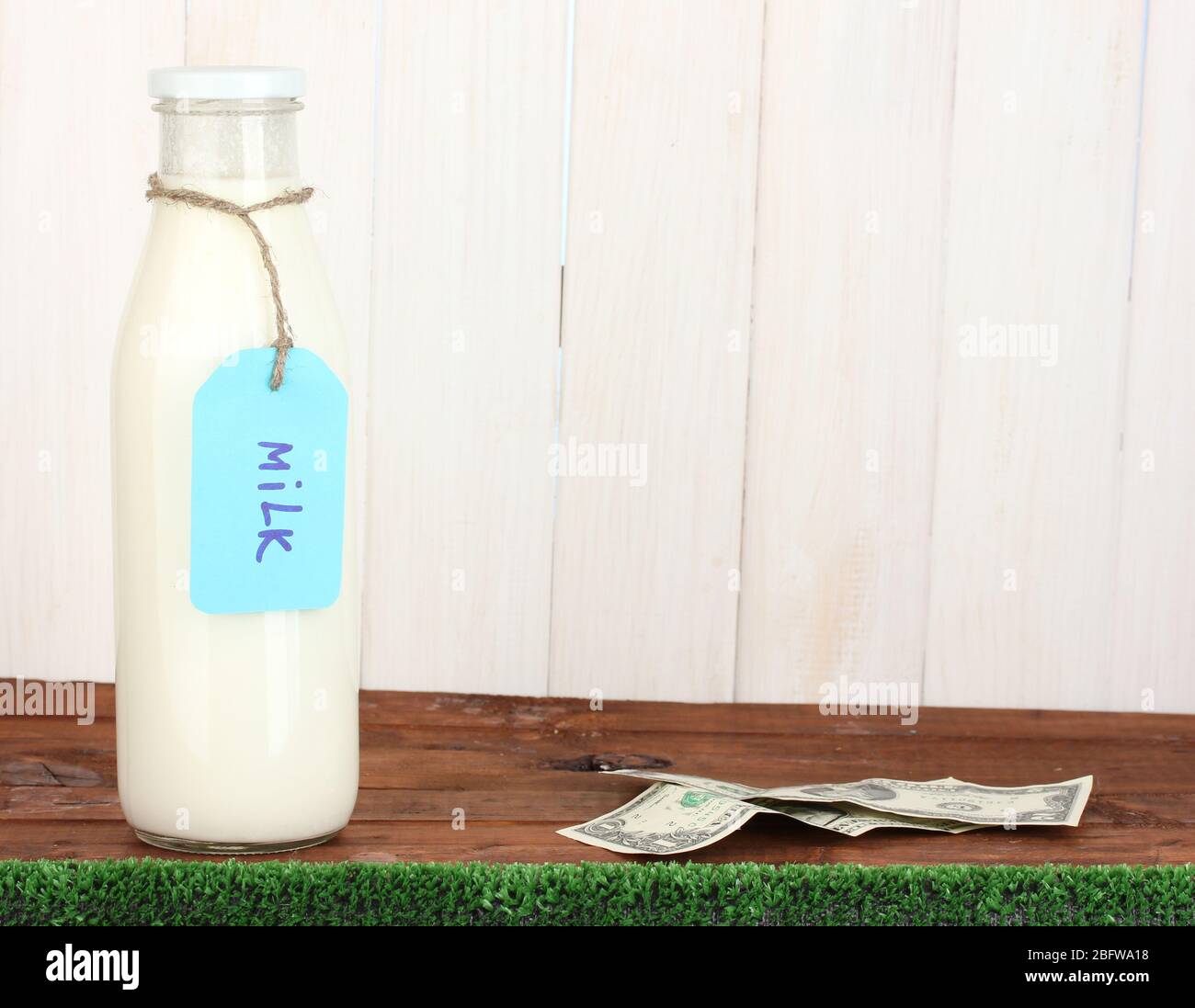 Concept of delivery milk Stock Photo - Alamy