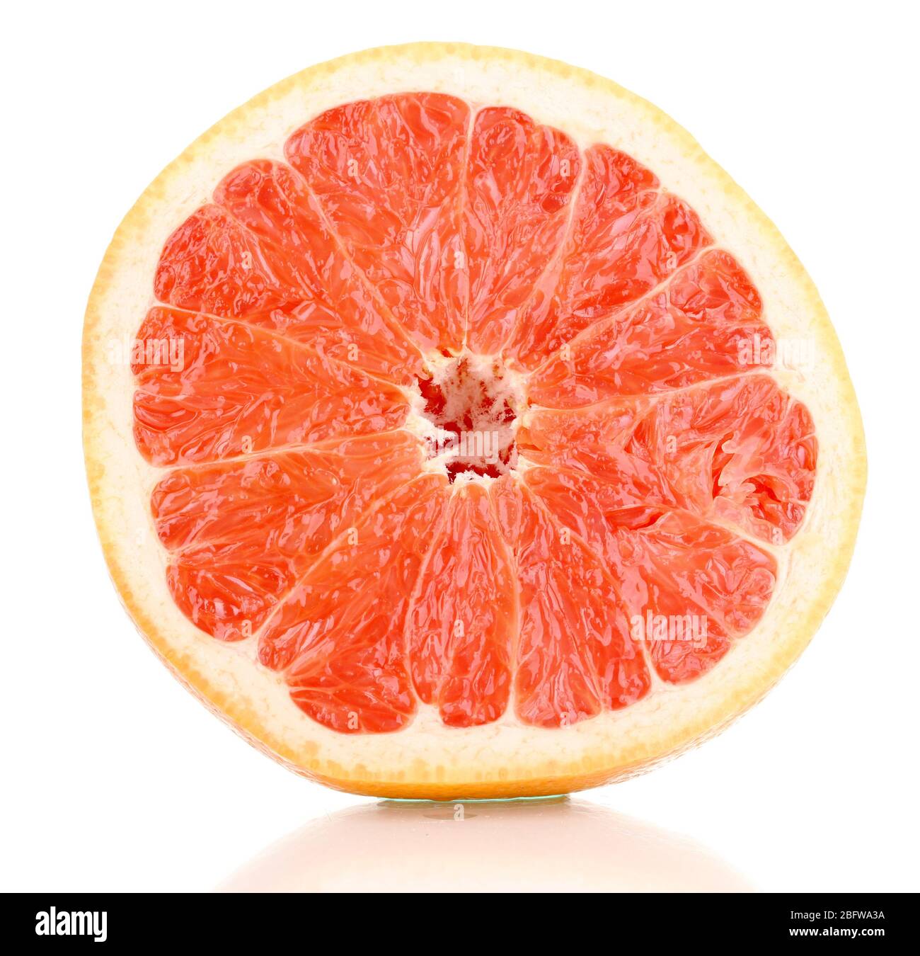 Half of ripe grapefruit isolated on white Stock Photo - Alamy