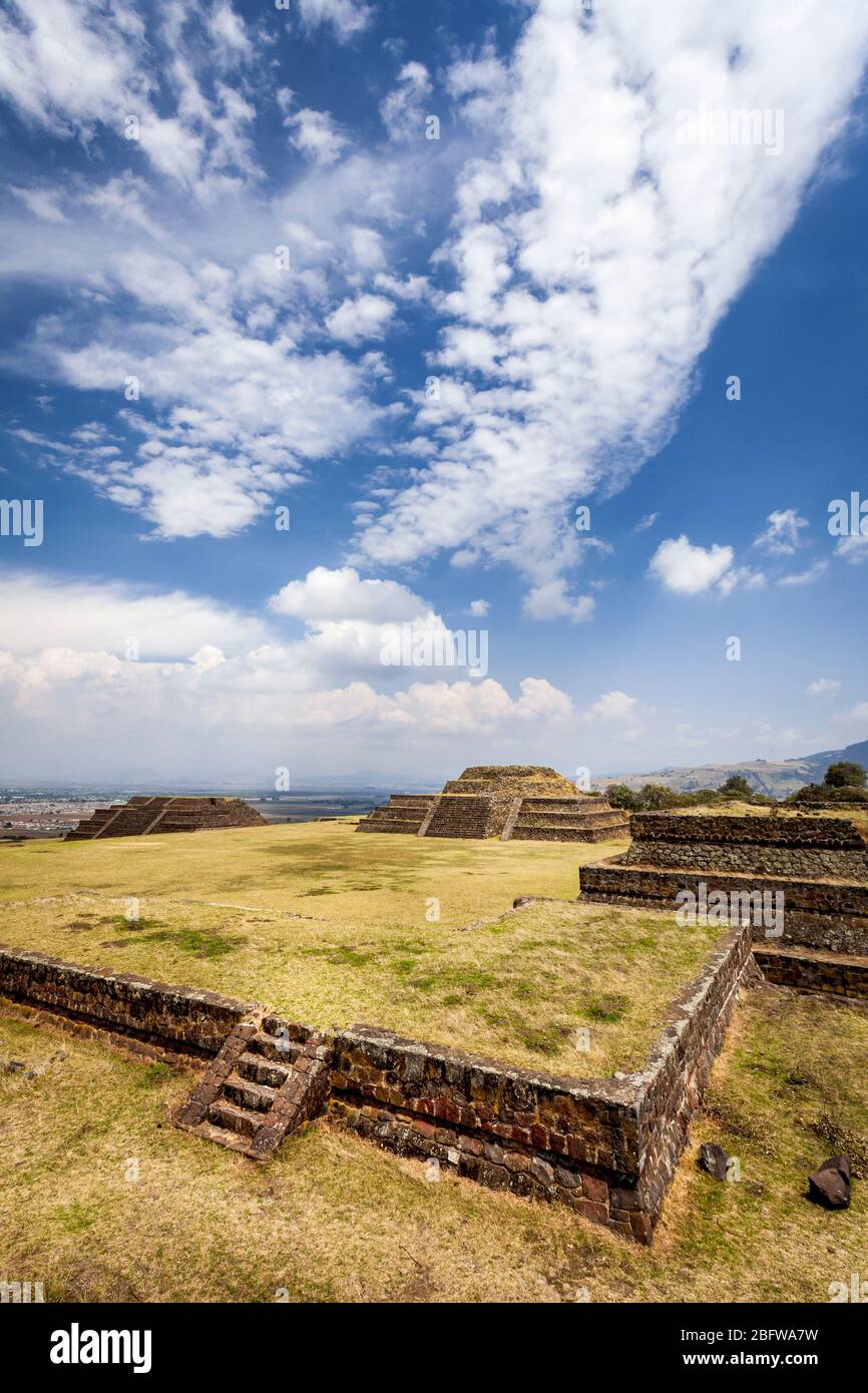 Plaza and pyramid of the Teotenango ruins in the State of Mexico ...