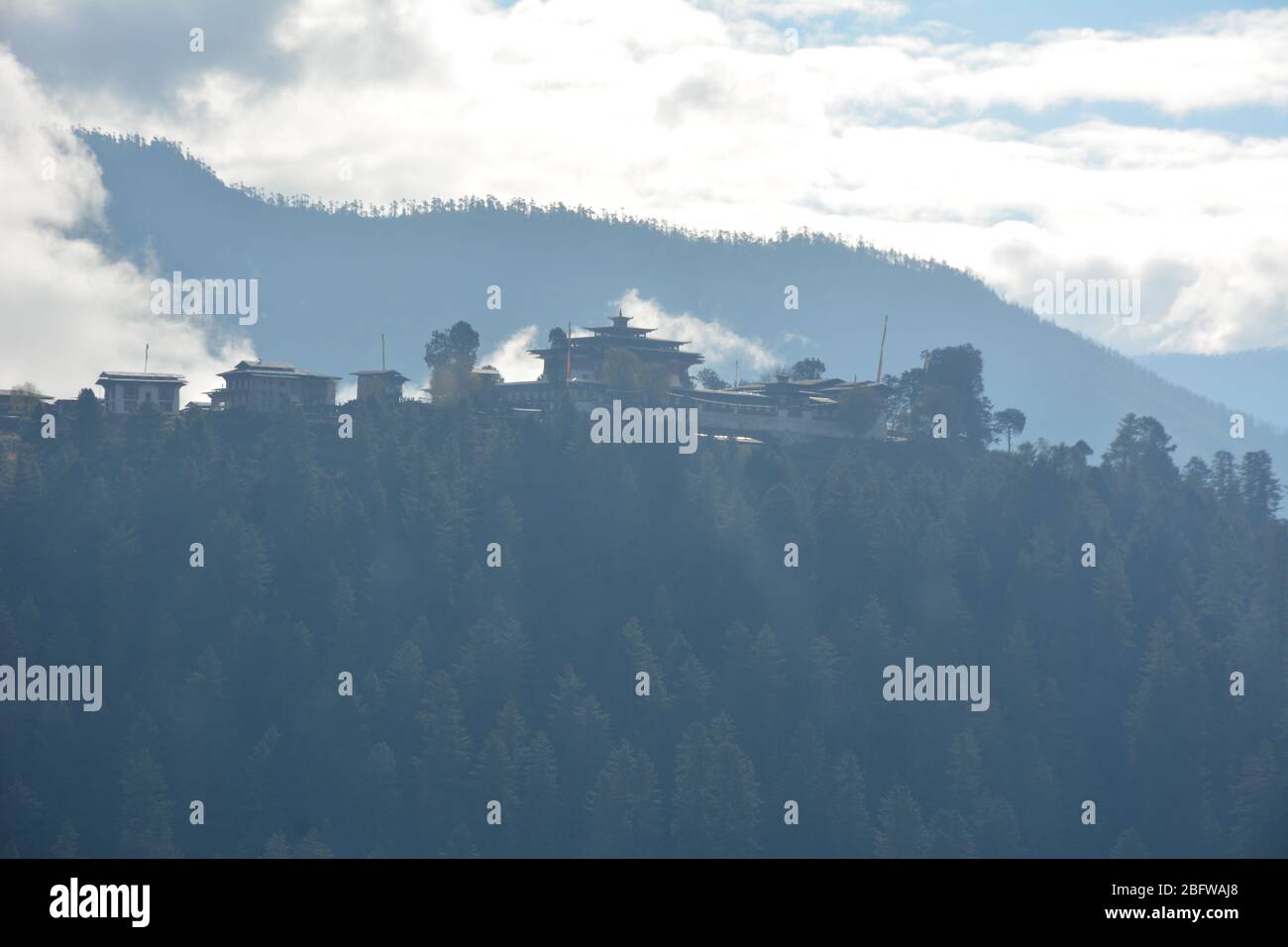 The Gangtey (Gangteng) Nyingmapa Buddhist monastery in Bhutan dates ...