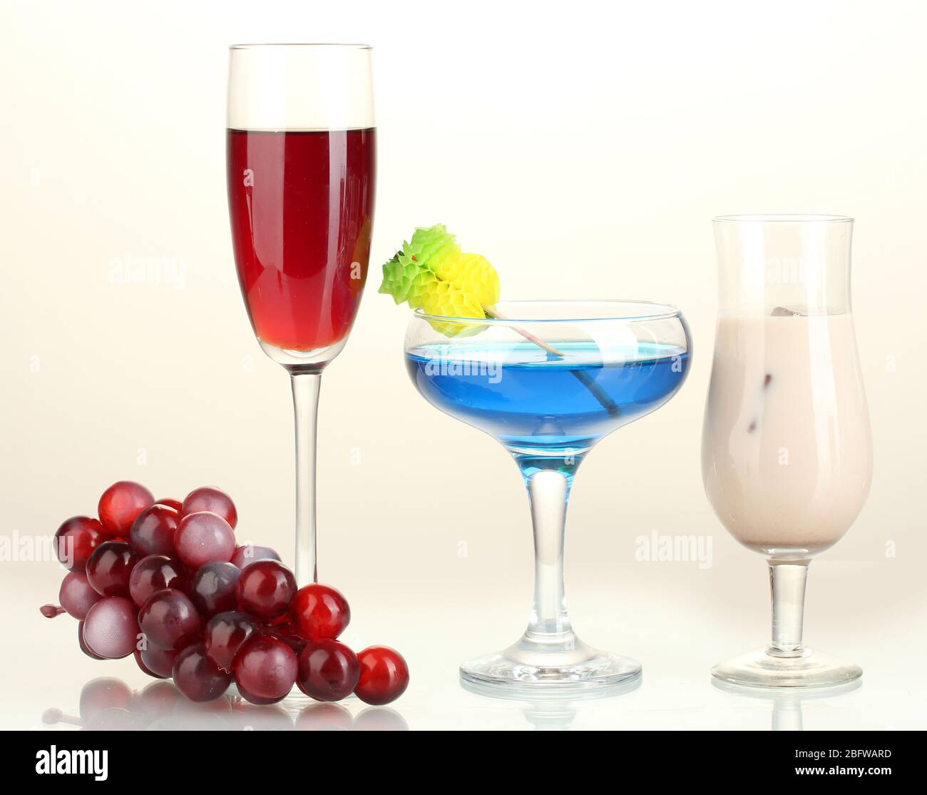 a variety of alcoholic drinks isolated on white Stock Photo - Alamy