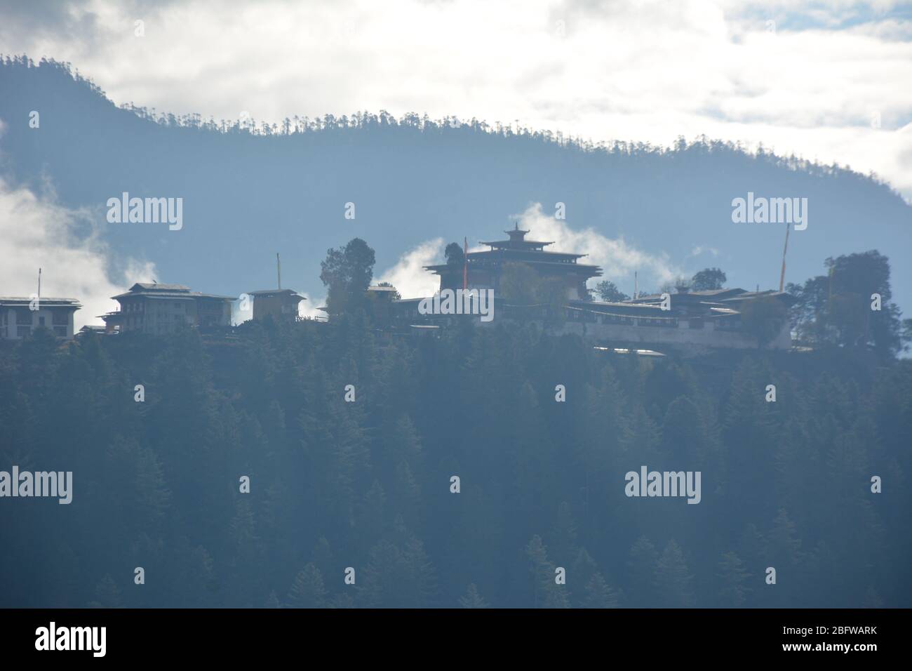 The Gangtey (Gangteng) Nyingmapa Buddhist monastery in Bhutan dates ...