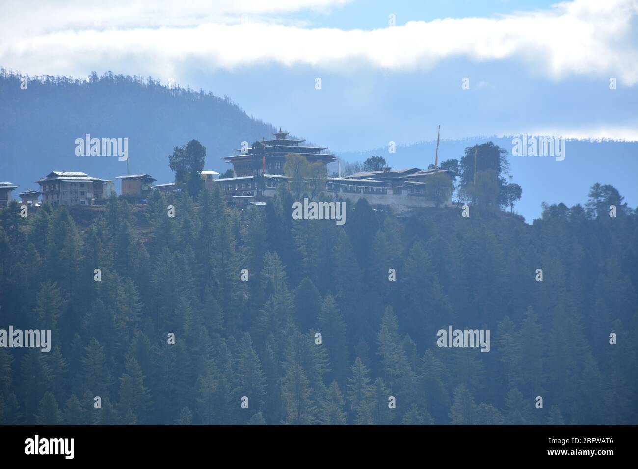 The Gangtey (Gangteng) Nyingmapa Buddhist monastery in Bhutan dates ...