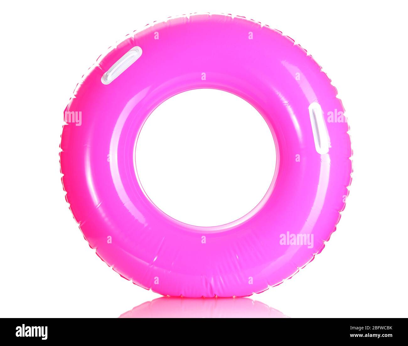 pink life ring isolated on white Stock Photo - Alamy