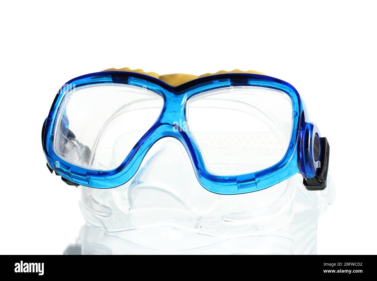 blue swim goggles isolated on white Stock Photo - Alamy