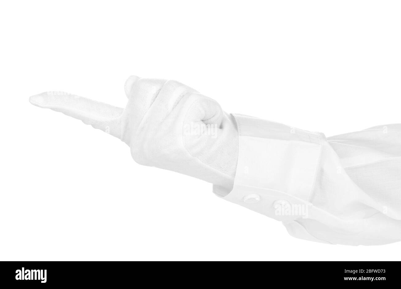 Female hand checking cleanliness isolated on white Stock Photo - Alamy