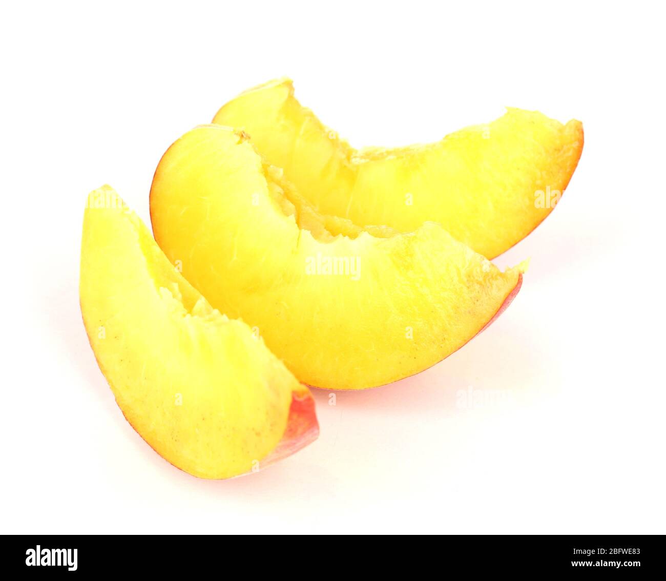 Peach slices isolated on hi-res stock photography and images - Alamy