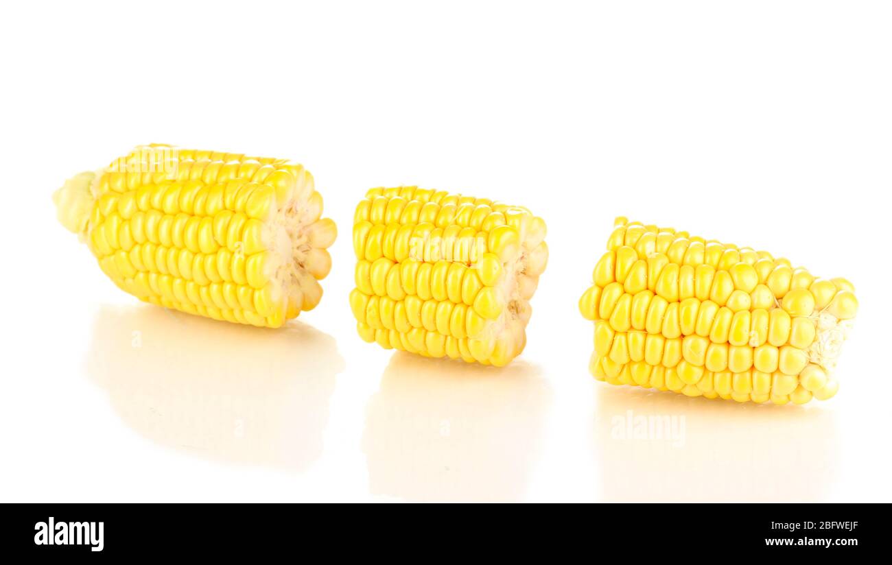 Fresh corn pieces isolated on white Stock Photo - Alamy