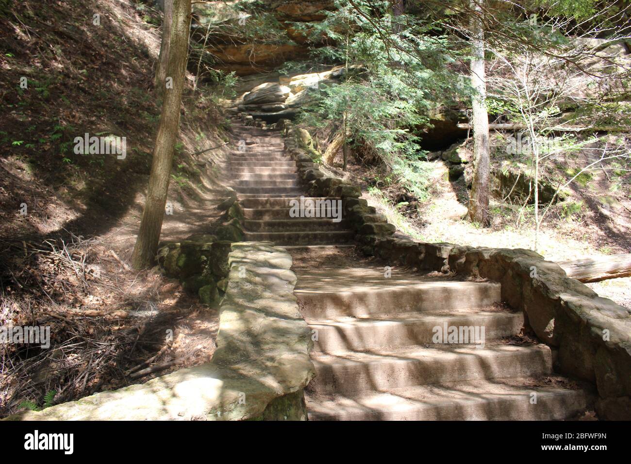 Old man cave walk trail and water fall in Ohio State,nature green ...