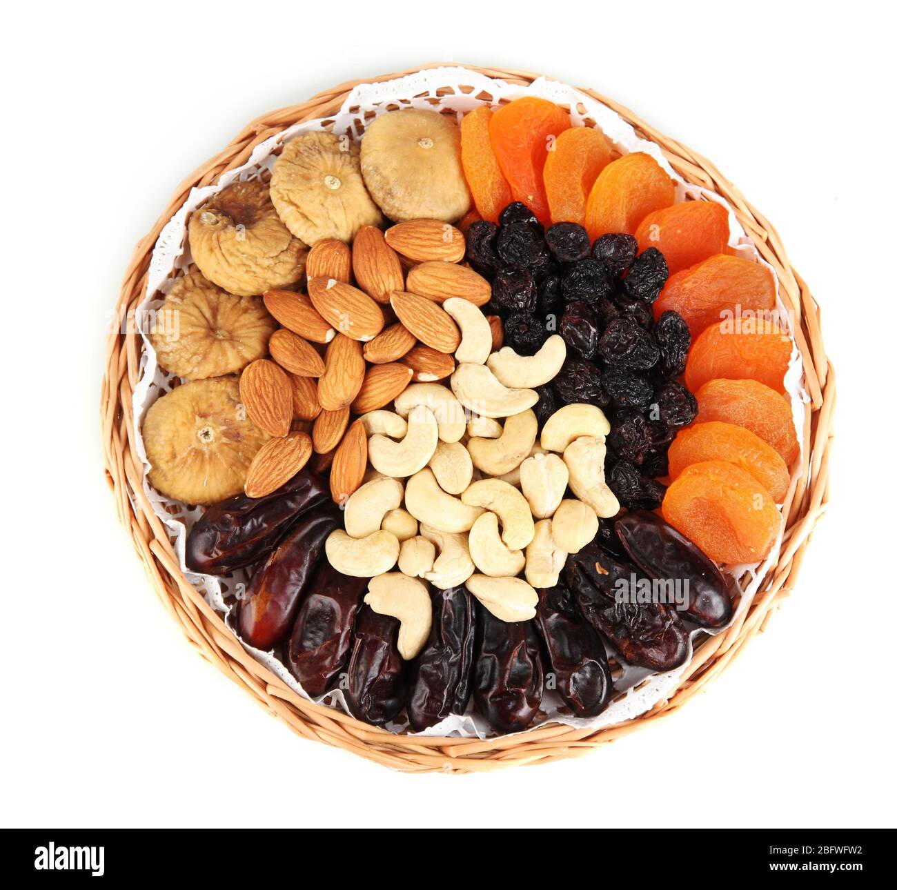 different dried fruits isolated on white Stock Photo - Alamy