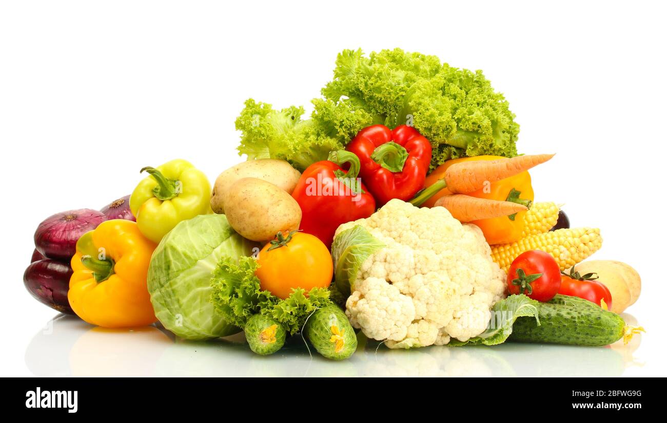 Fresh vegetables isolated on white Stock Photo - Alamy