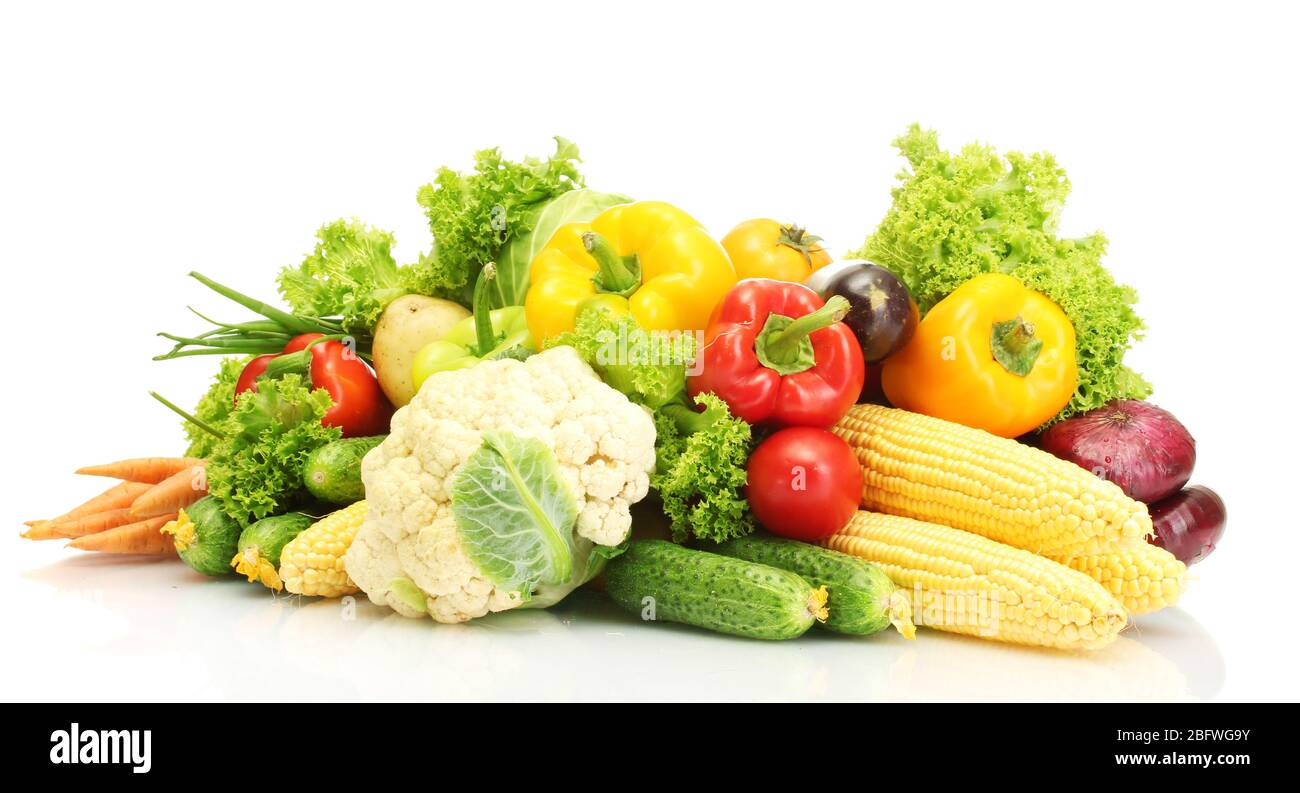 Fresh vegetables isolated on white Stock Photo - Alamy
