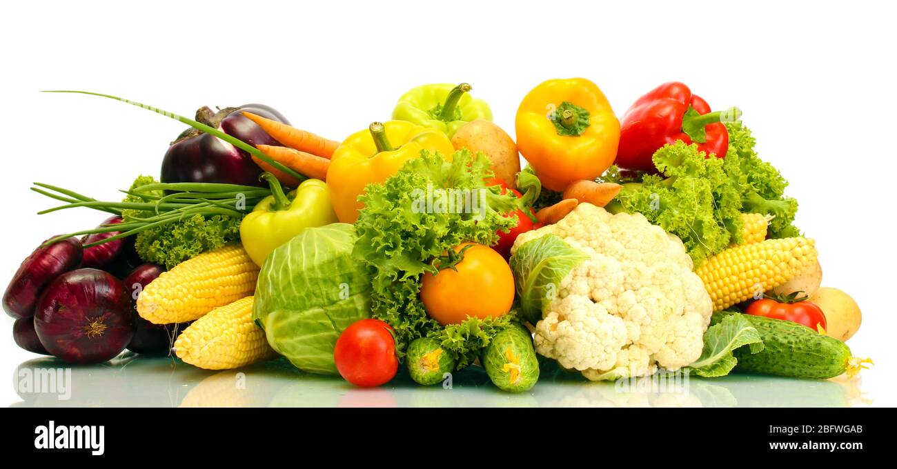Fresh vegetables isolated on white Stock Photo - Alamy