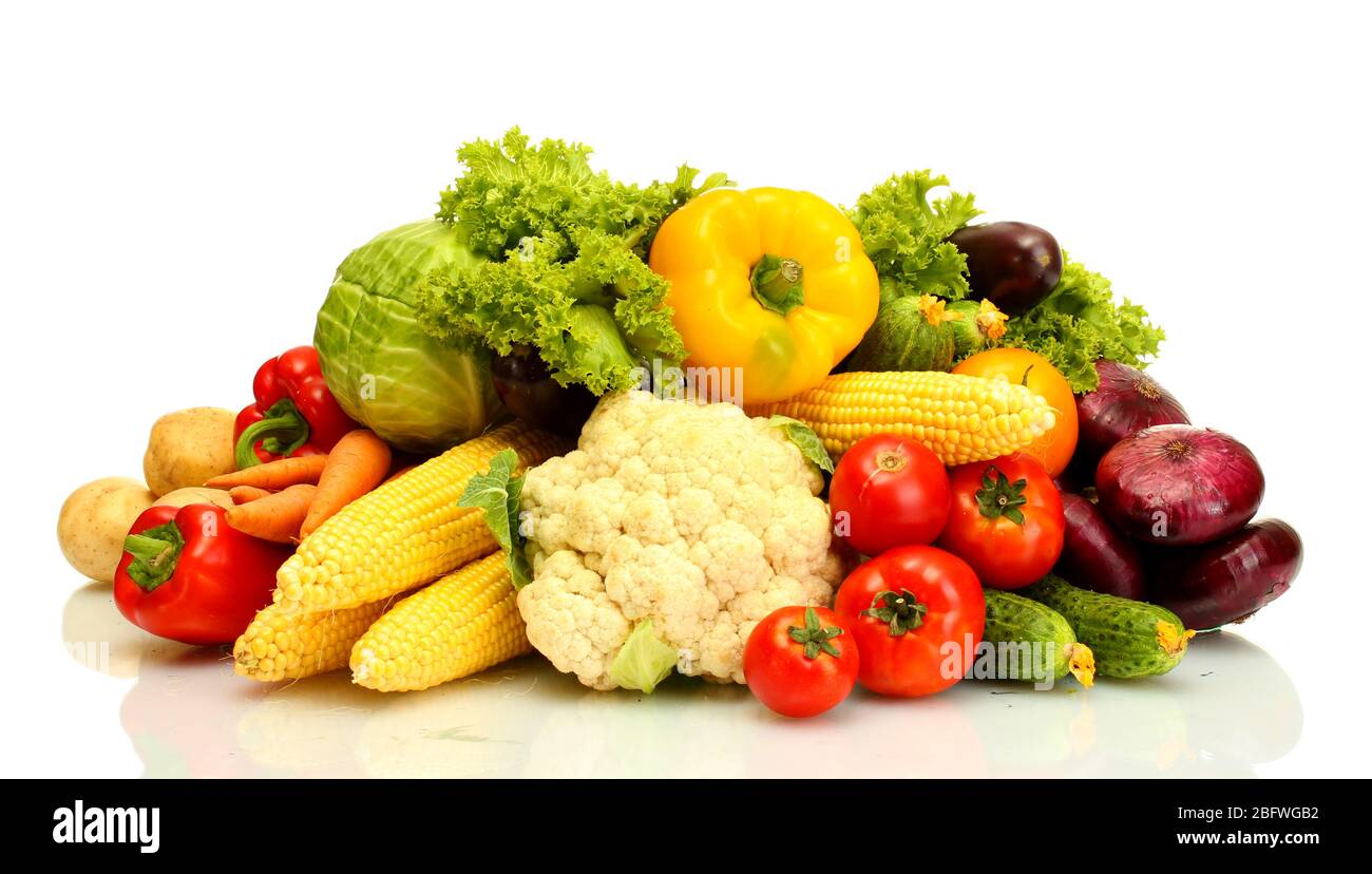 Fresh vegetables isolated on white Stock Photo - Alamy
