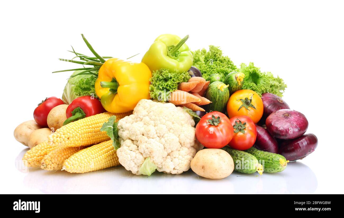 Fresh vegetables isolated on white Stock Photo - Alamy