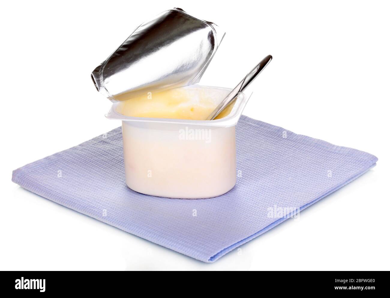 Yogurt isolated on white Stock Photo - Alamy